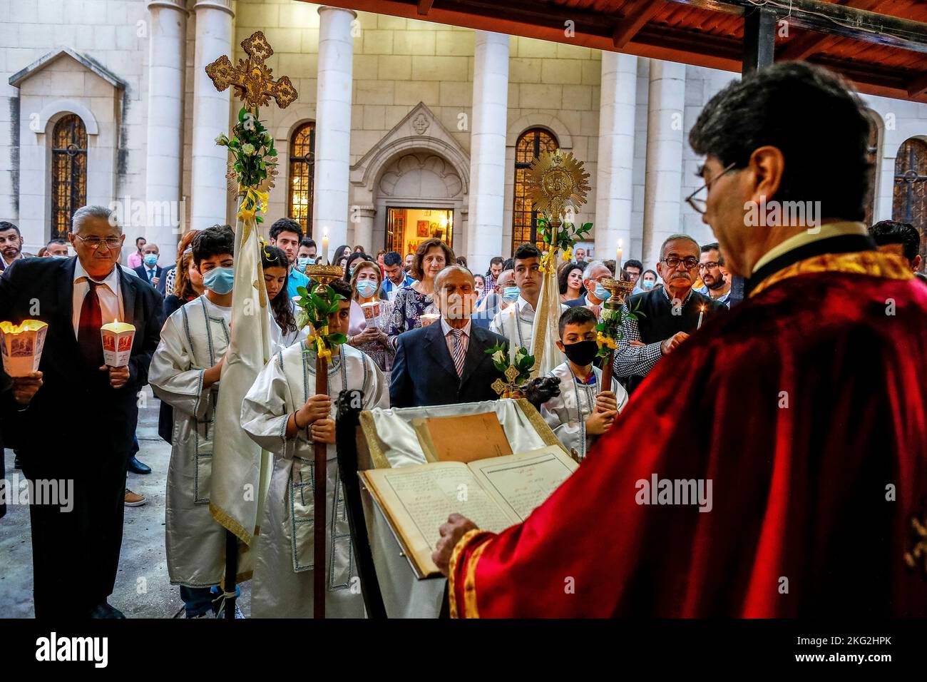 Easter mass in Wadi El Chahrour El Suflah orthodox church, Lebanon ...