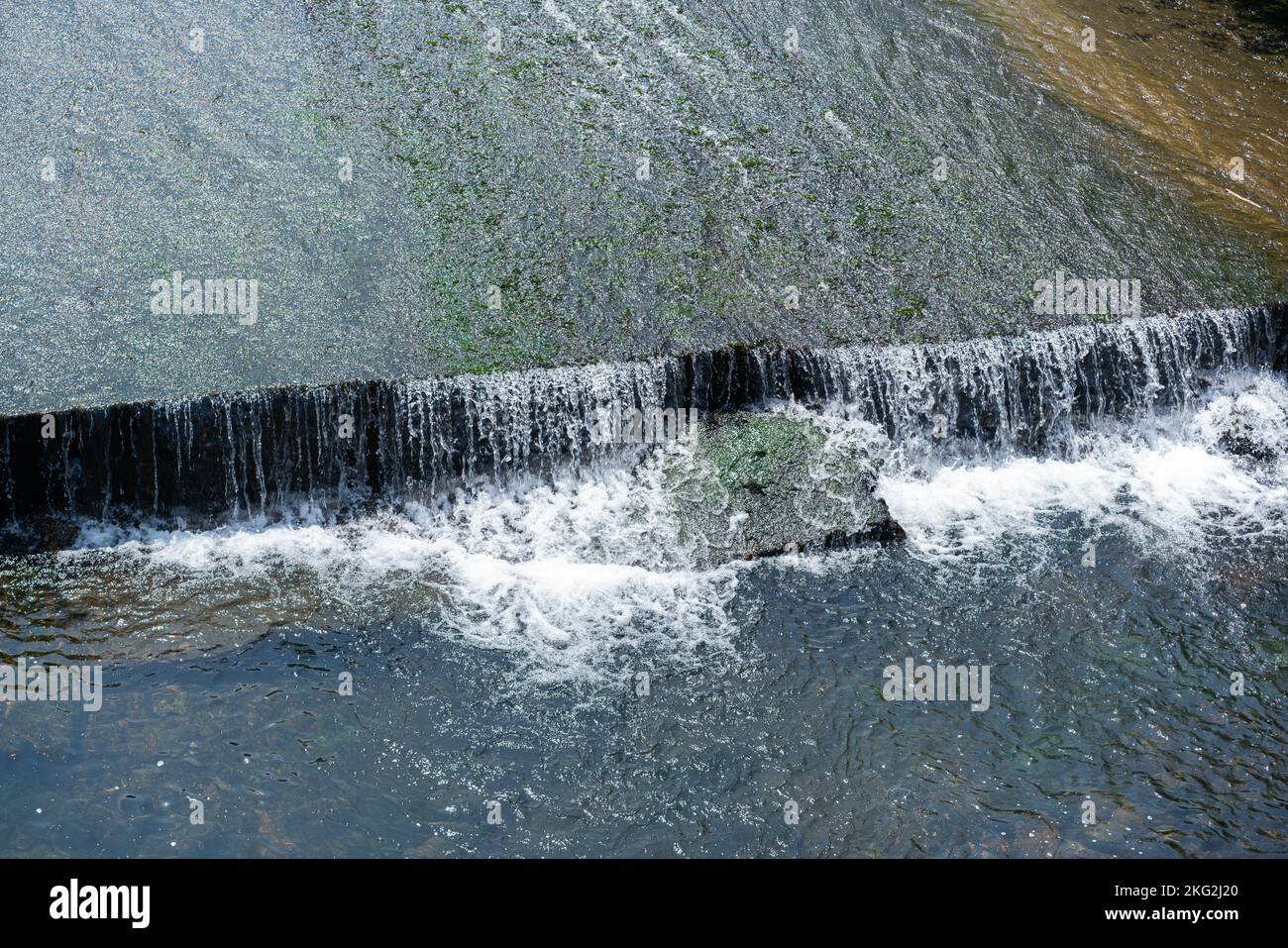 An aerial view of a waterfall in the river Stock Photo - Alamy