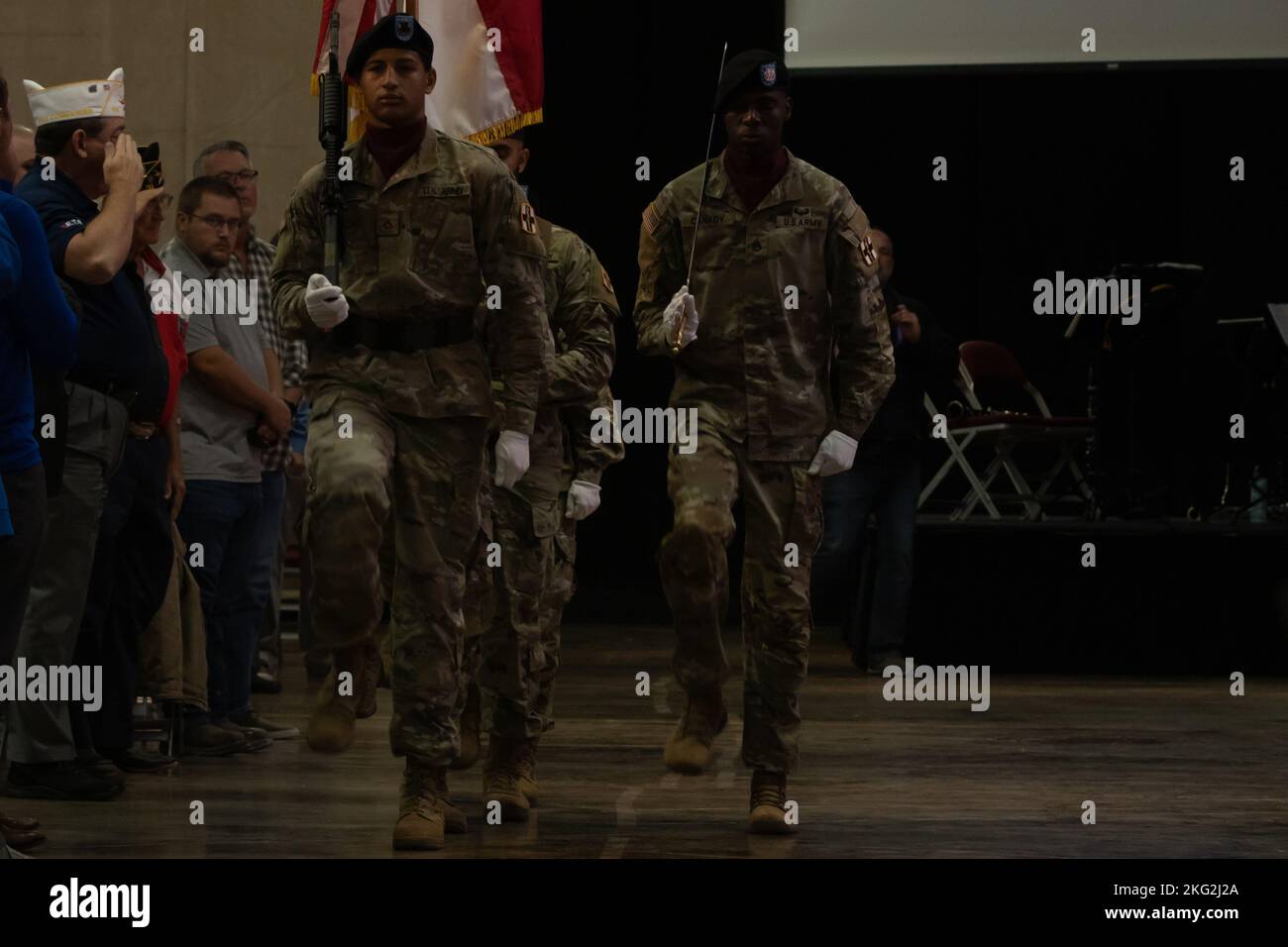 Soldiers from the 1st Medical Brigade perform their duties as the color ...