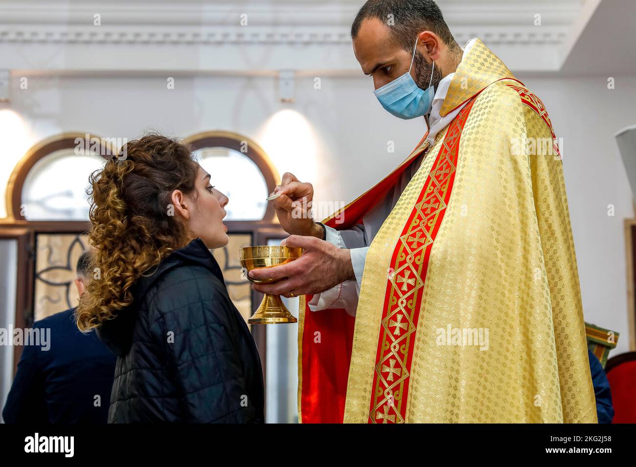 Palm sunday celebration in Our Lady maronite church, Houmal, Lebanon ...