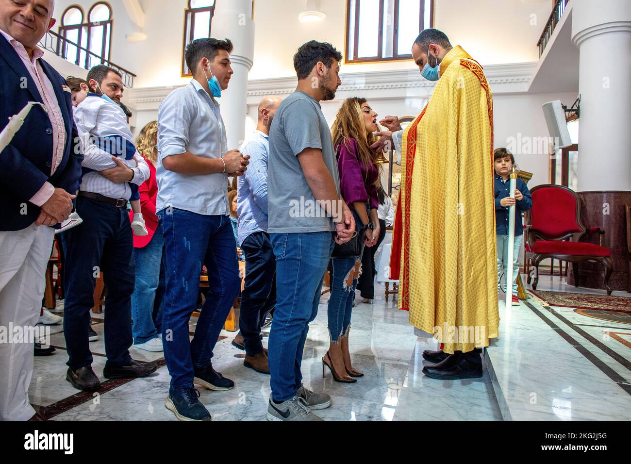Palm sunday celebration in Our Lady maronite church, Houmal, Lebanon ...