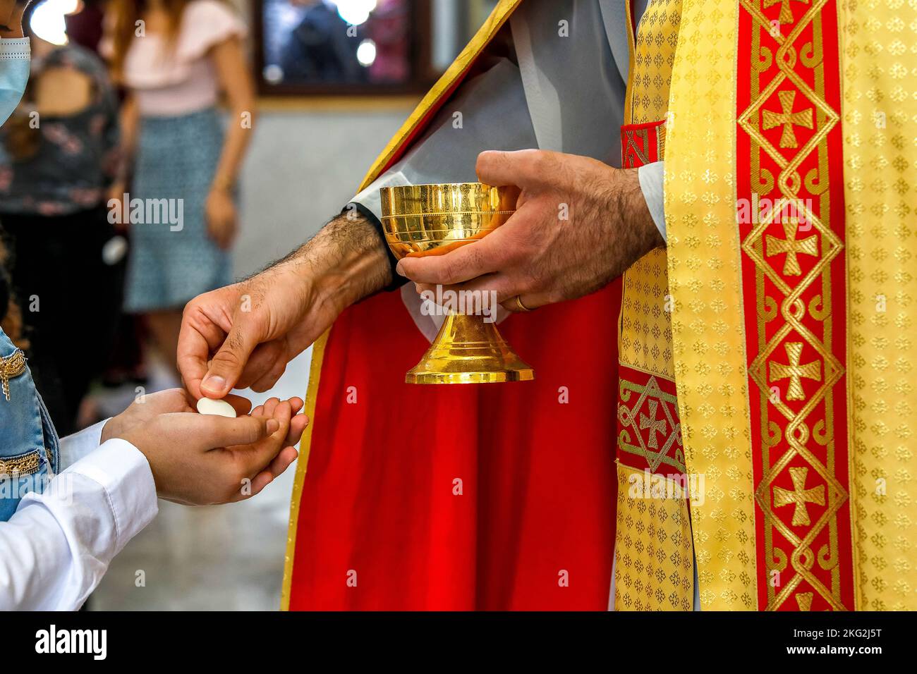 Palm sunday celebration in Our Lady maronite church, Houmal, Lebanon ...
