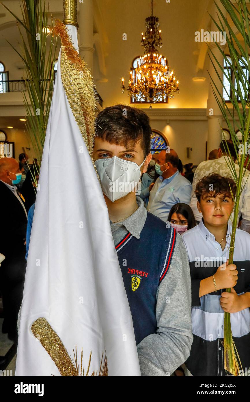 Palm sunday celebration in Our Lady maronite church, Houmal, Lebanon ...