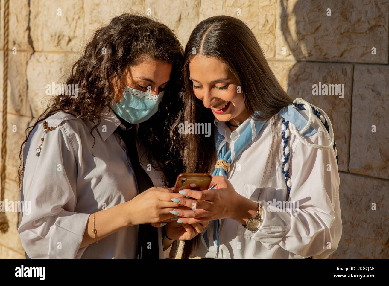 Maronite girl scouts in Bdadoun, Lebanon Stock Photo - Alamy