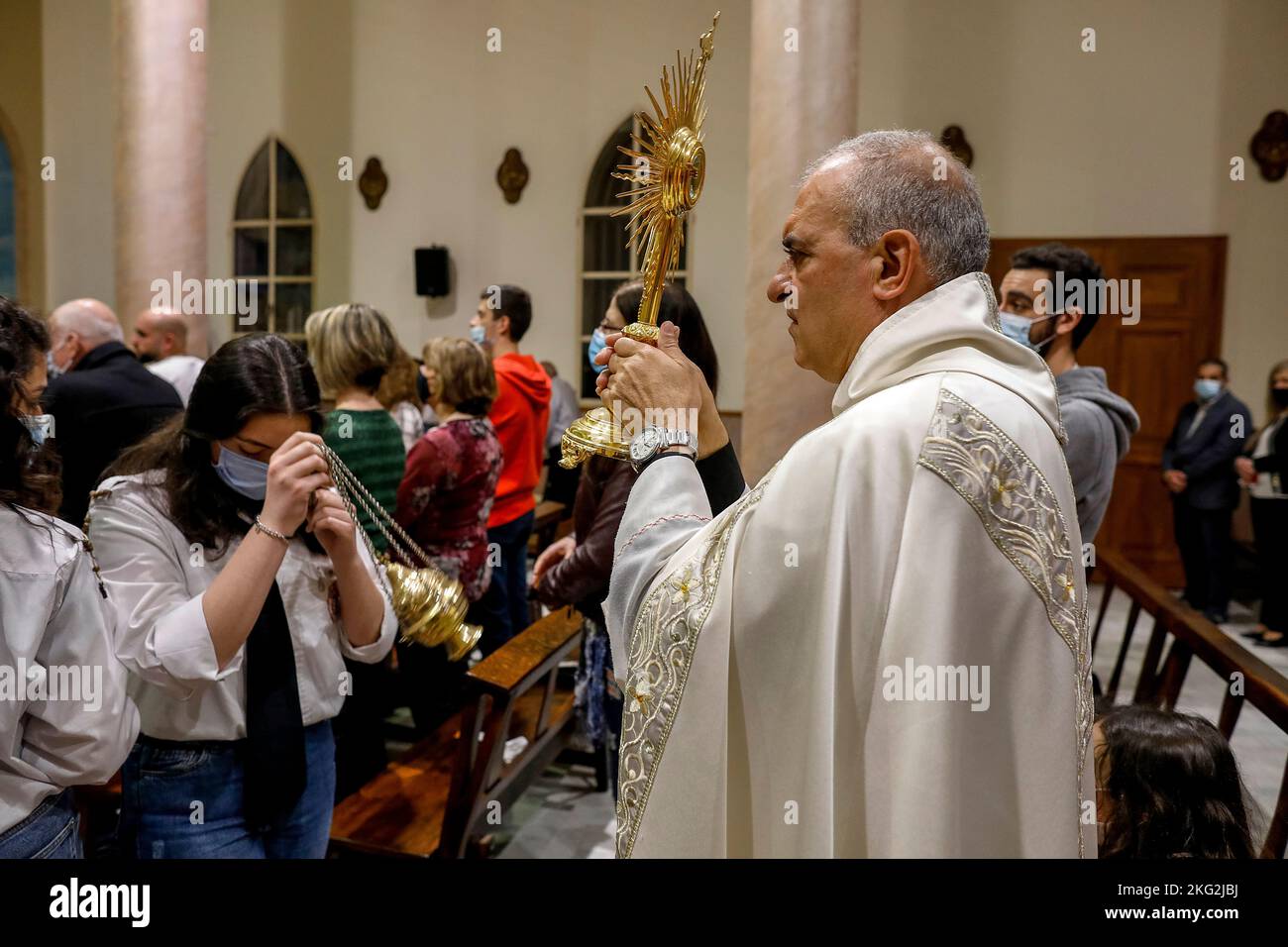 Maundy Thursday celebration in St Elias maronite church, Bdadoun ...