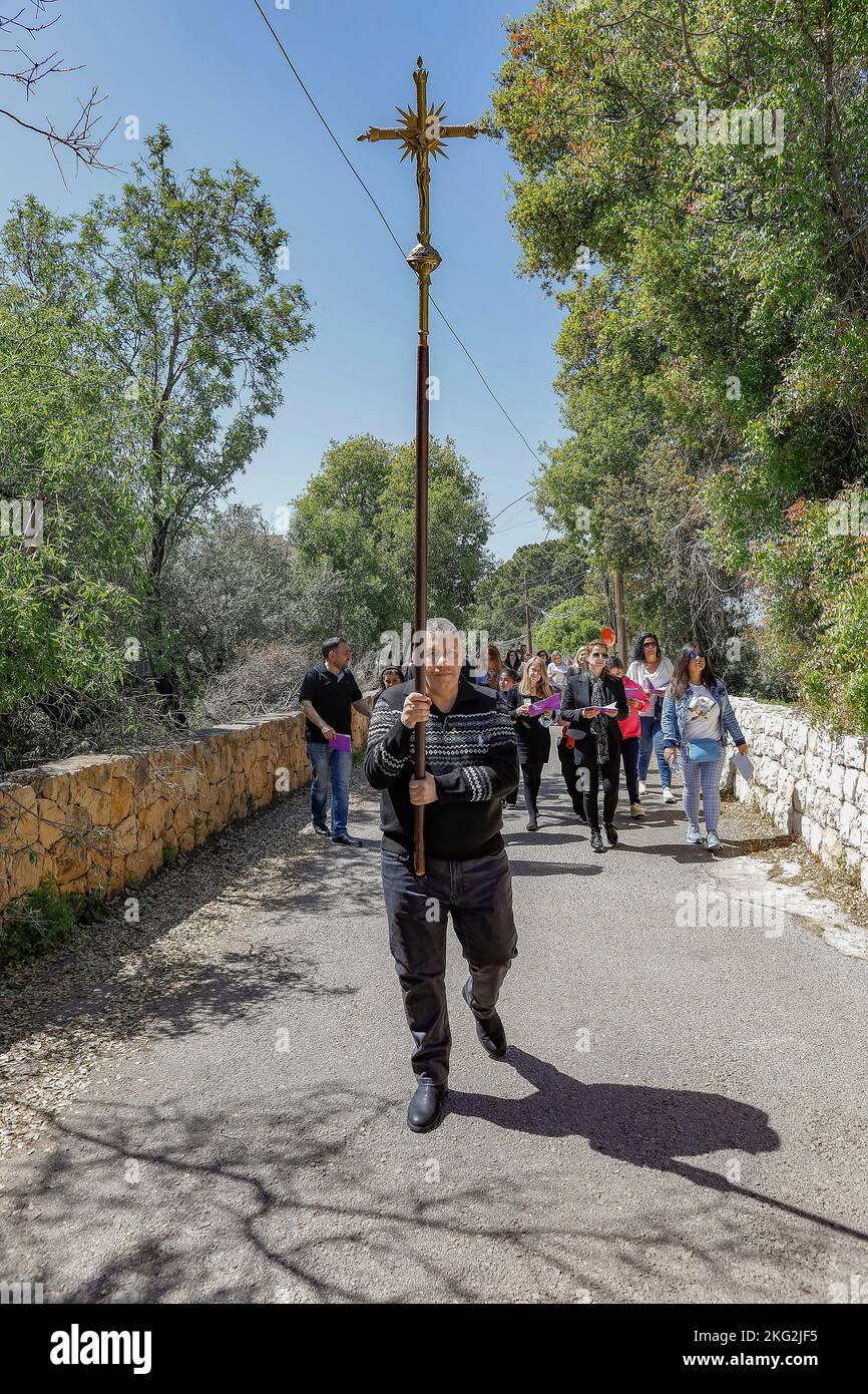 Good Friday celebration in Houmal maronite village, Lebanon Stock Photo ...