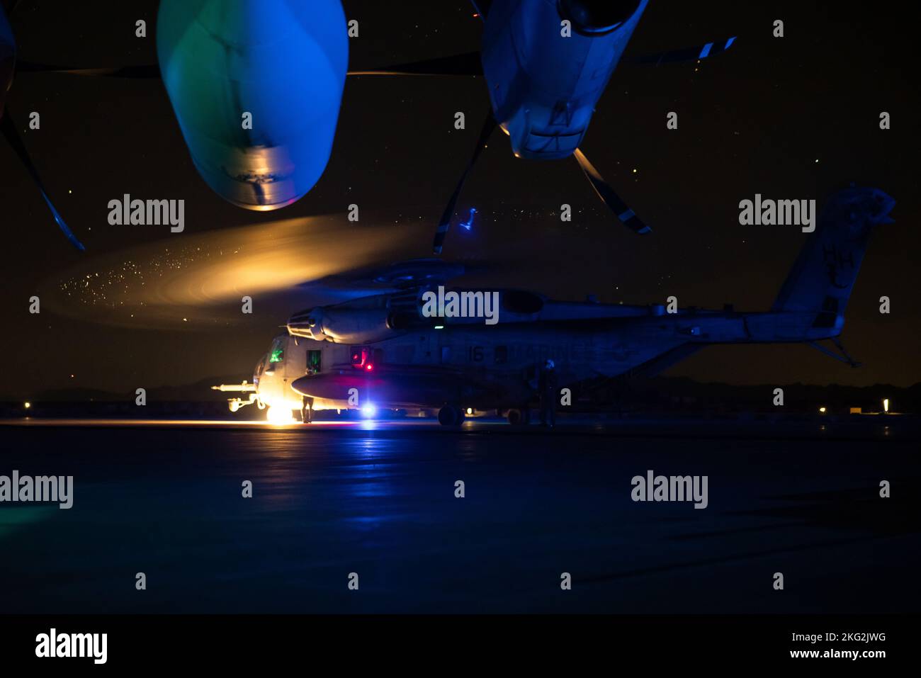 A U.S. Marine Corps CH-53E Super Stallion aircraft assigned to Marine ...