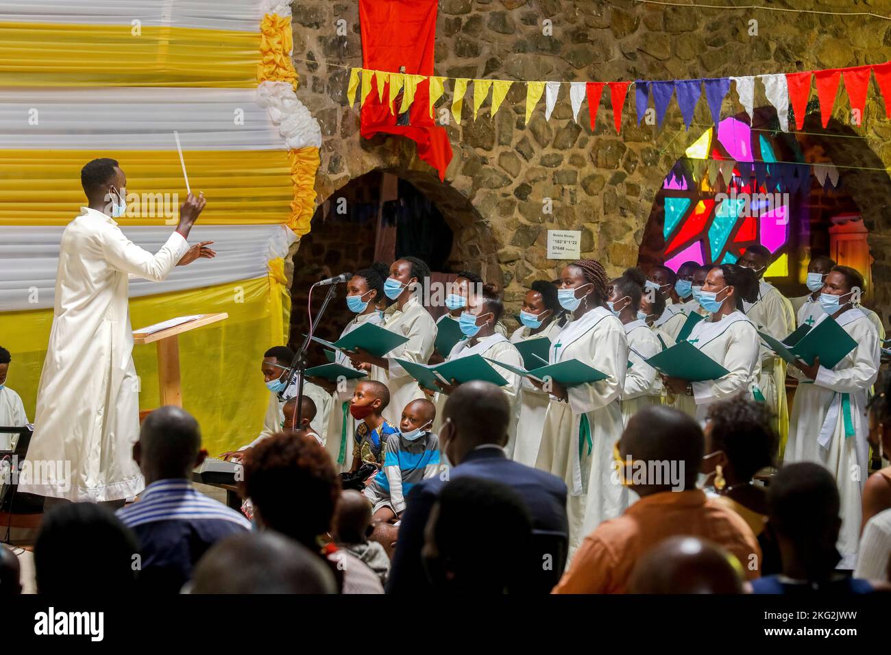 Choir singing at mass in Karongi Genocide Memorial church, Kibuye ...