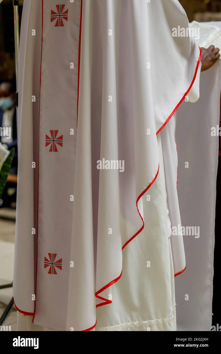 Sunday mass in Karongi Genocide Memorial church, Kibuye, western Rwanda ...