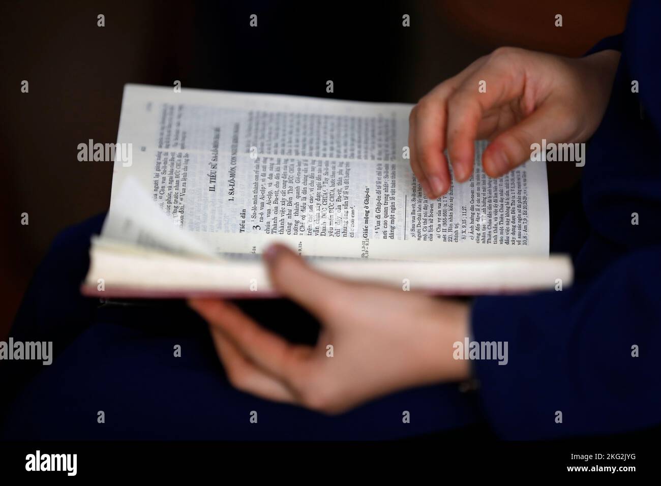 Catholic church. Dominican community. Catholc nun reading the Holy ...