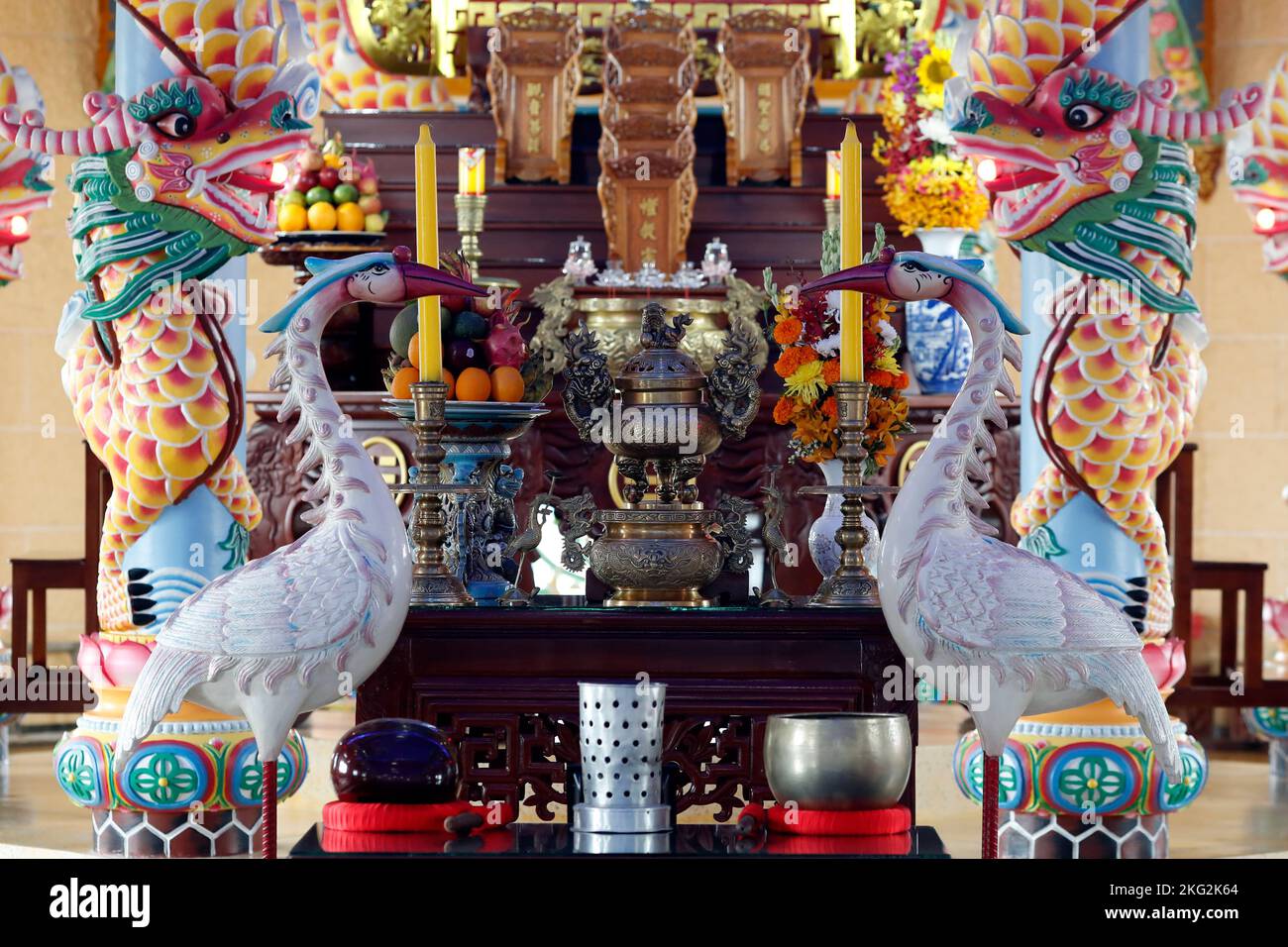 Cao Dai temple. Caodaism is a monotheistic syncretic new religious ...