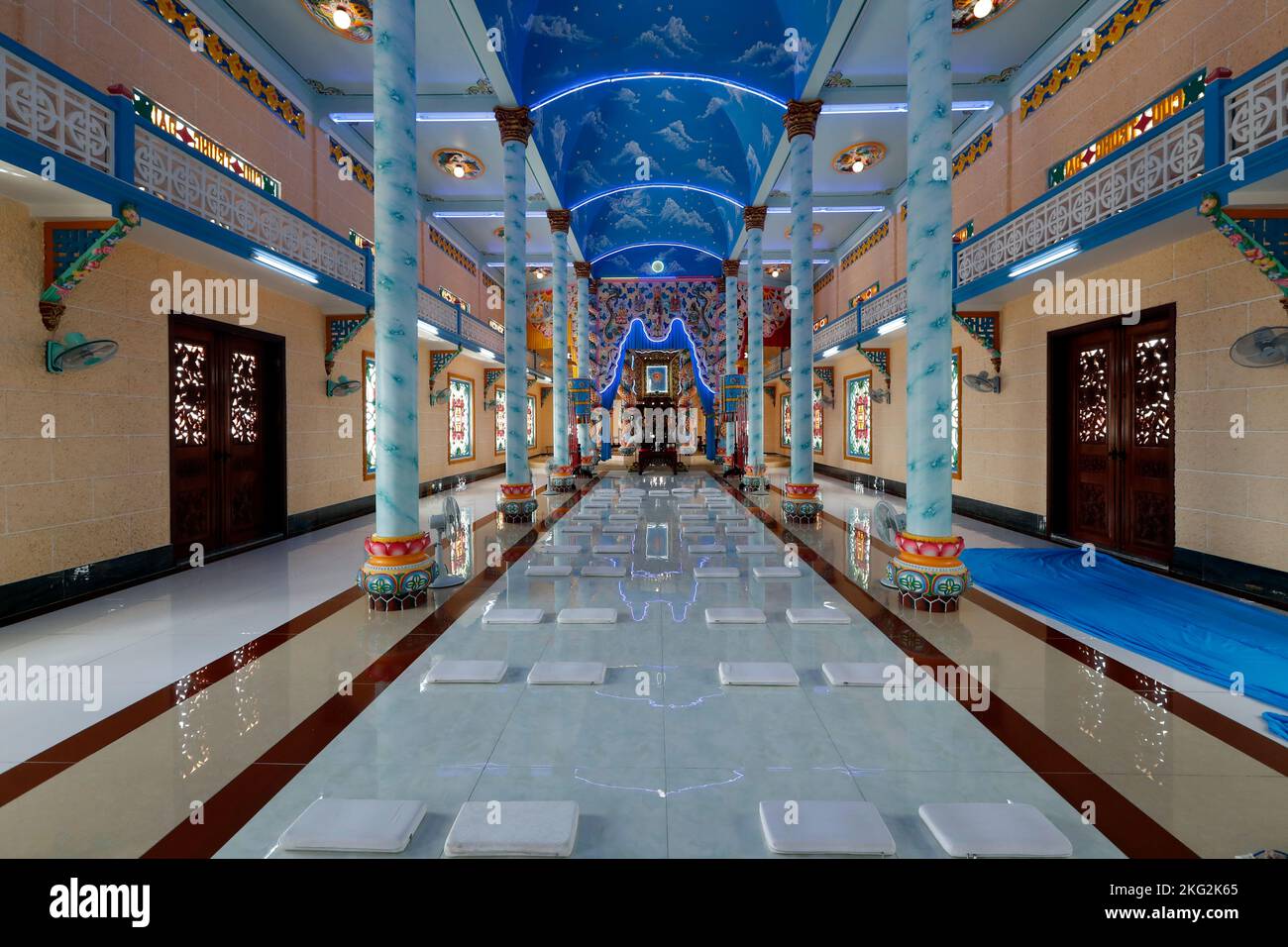 Cao Dai temple. Caodaism is a monotheistic syncretic new religious ...