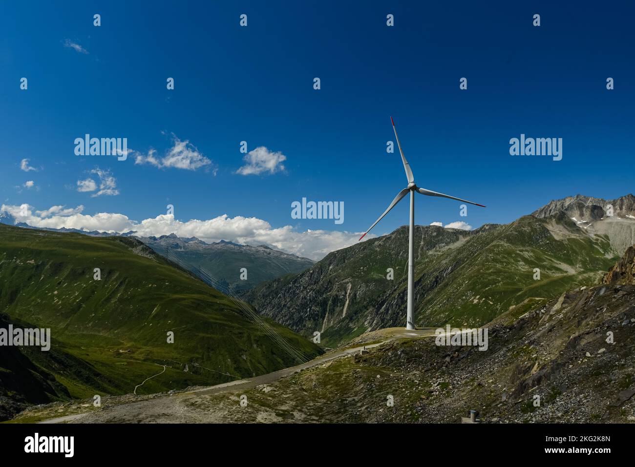 energy crisis. wind farm high in the mountains. Europe. wind power ...