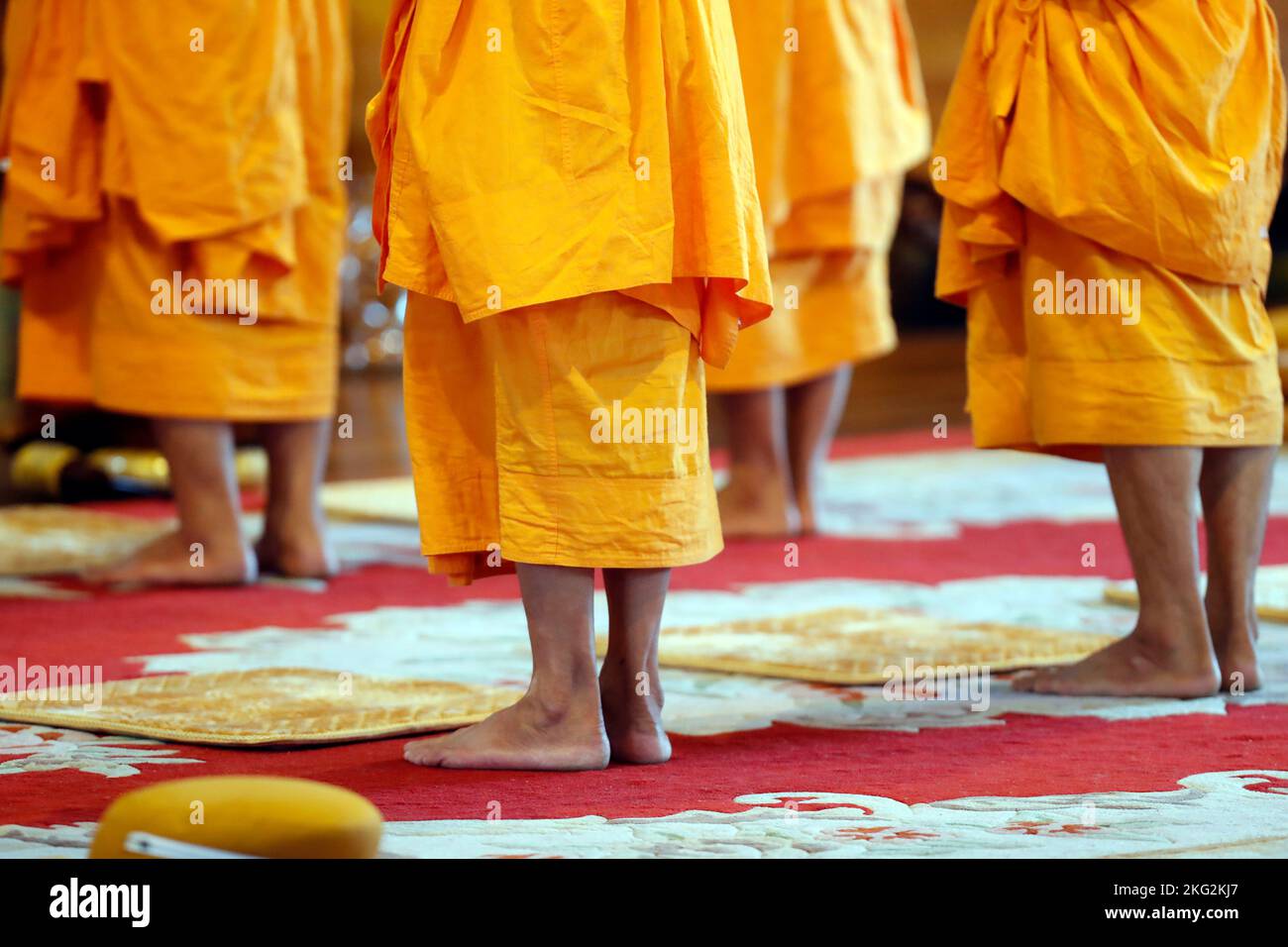 Ba Vang buddhist temple. Monks at religious rituals. Buddhist ceremony ...
