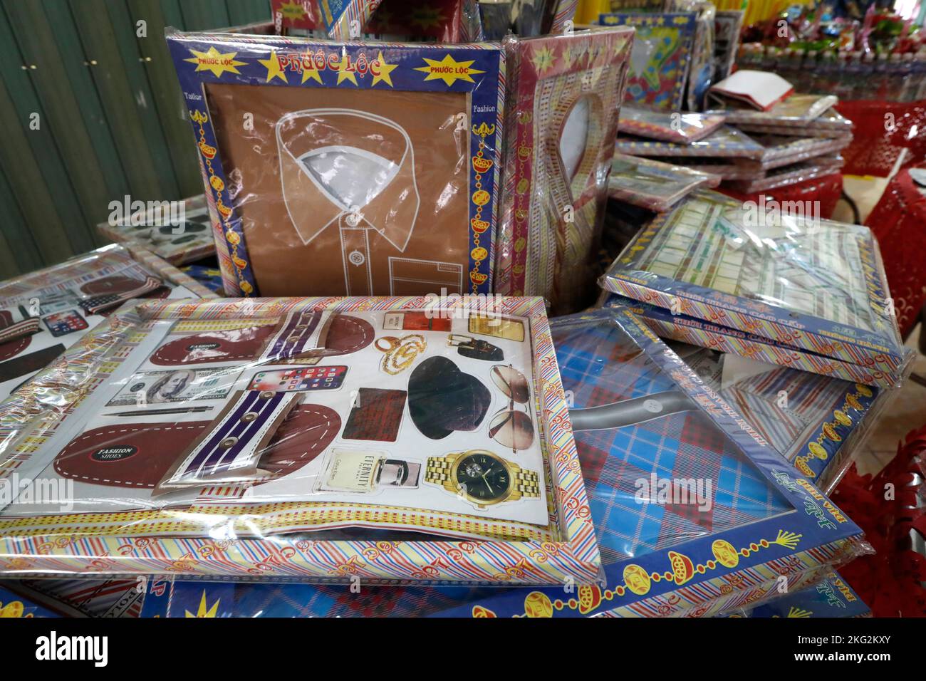 Phuoc Long buddhist temple. Burning hell bank notes and other forms of ...