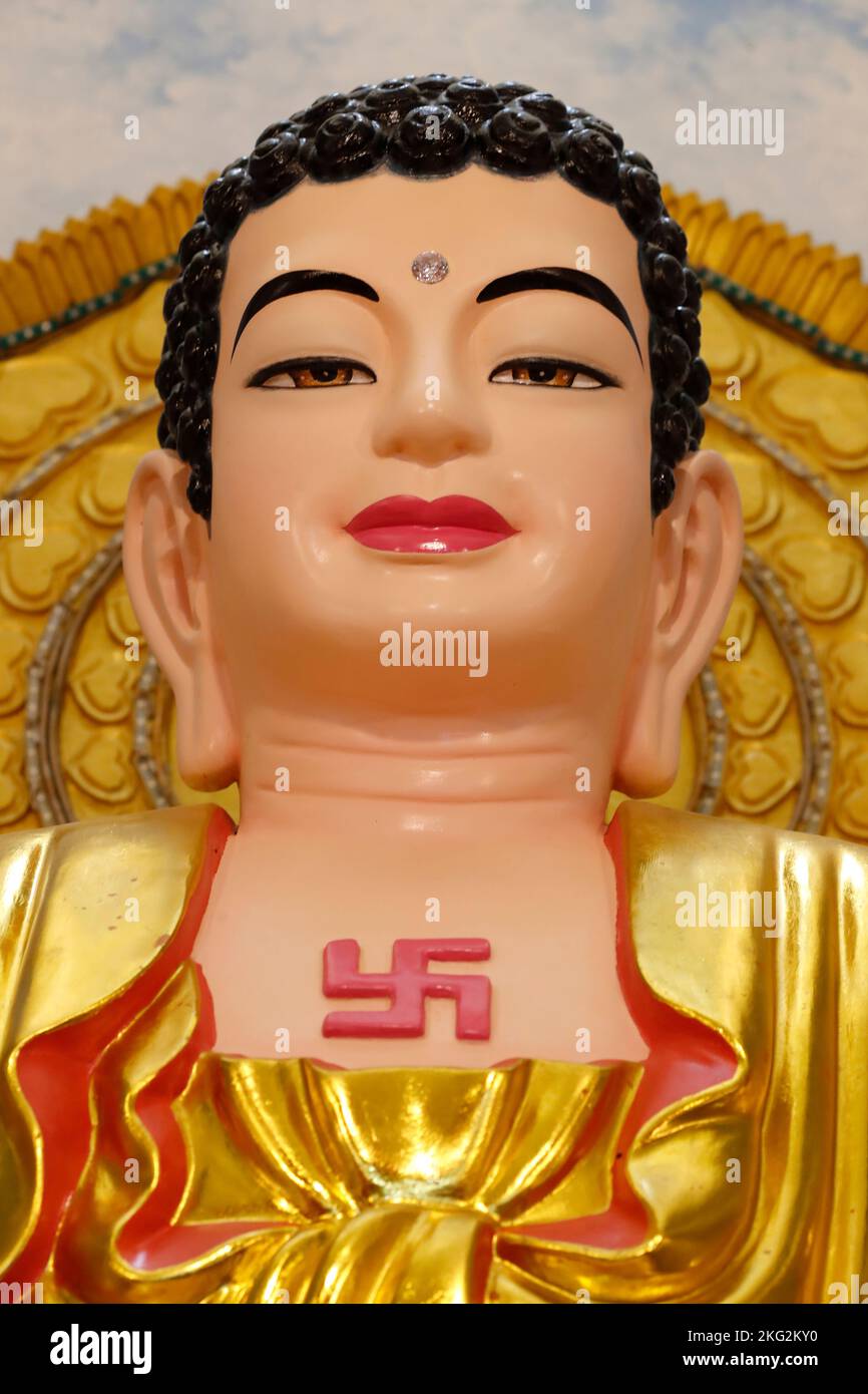 Phuoc Long buddhist temple. Buddha statue. Tan Chau. Vietnam Stock ...
