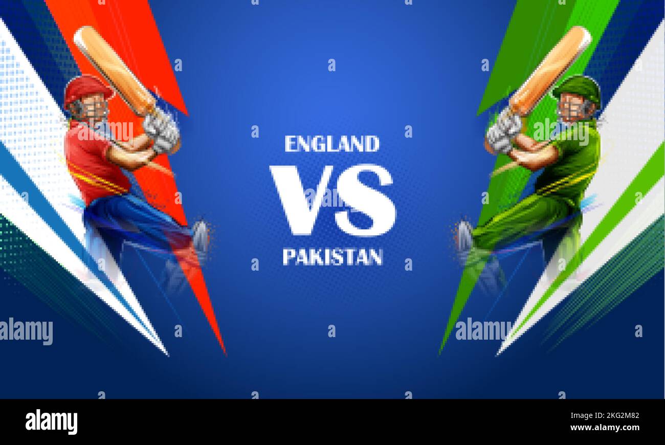 Competition versus cricket championship sports background with player ...