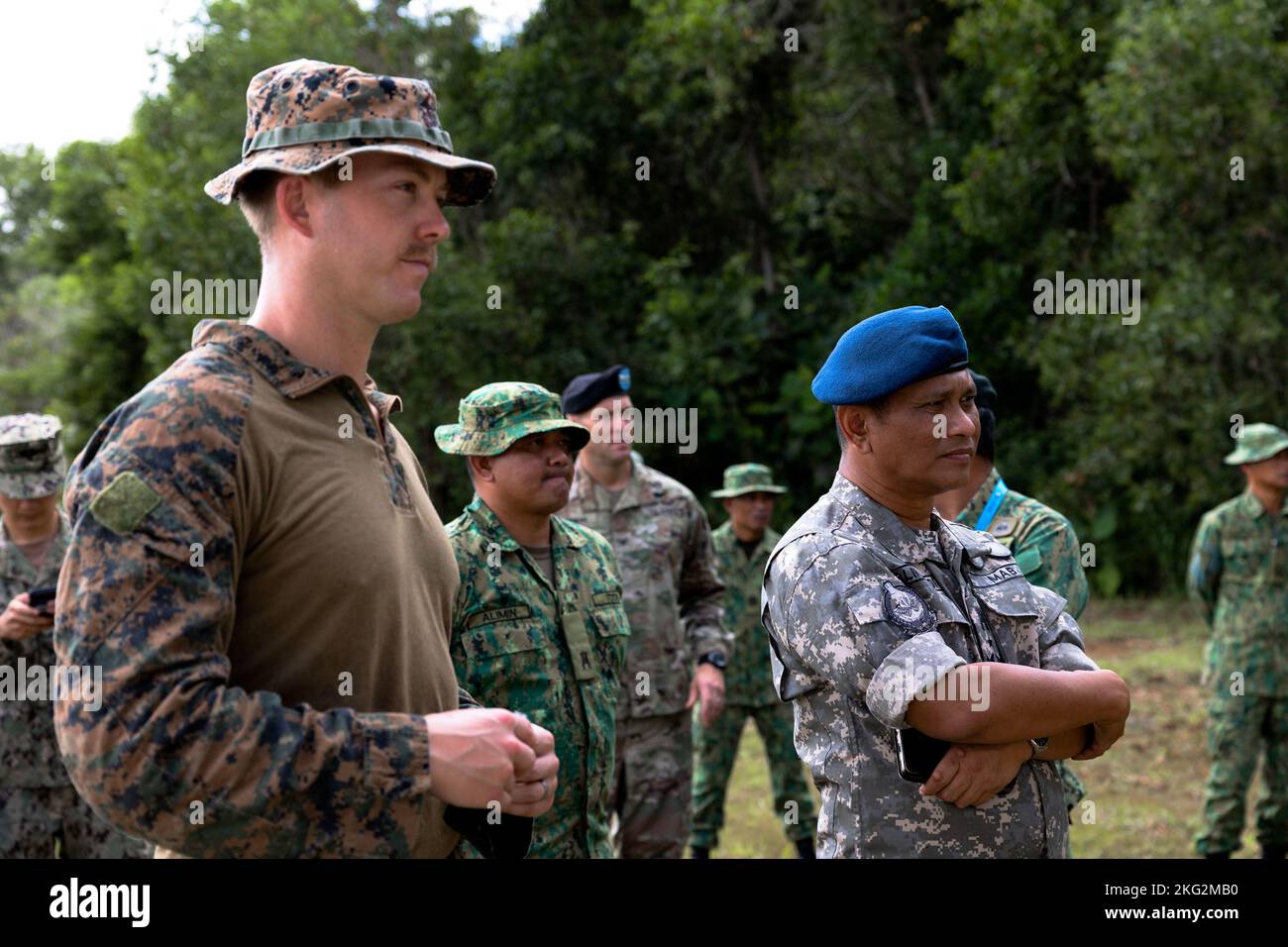 U.S. Marine Corps Capt. Luke Jackson, left, an expeditionary ground ...