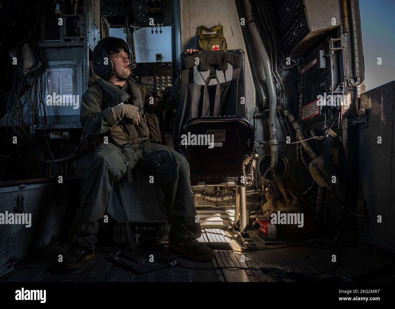 U.S. Marine Corps Sgt. Shawn Hadden, a crew chief assigned to Heavy ...