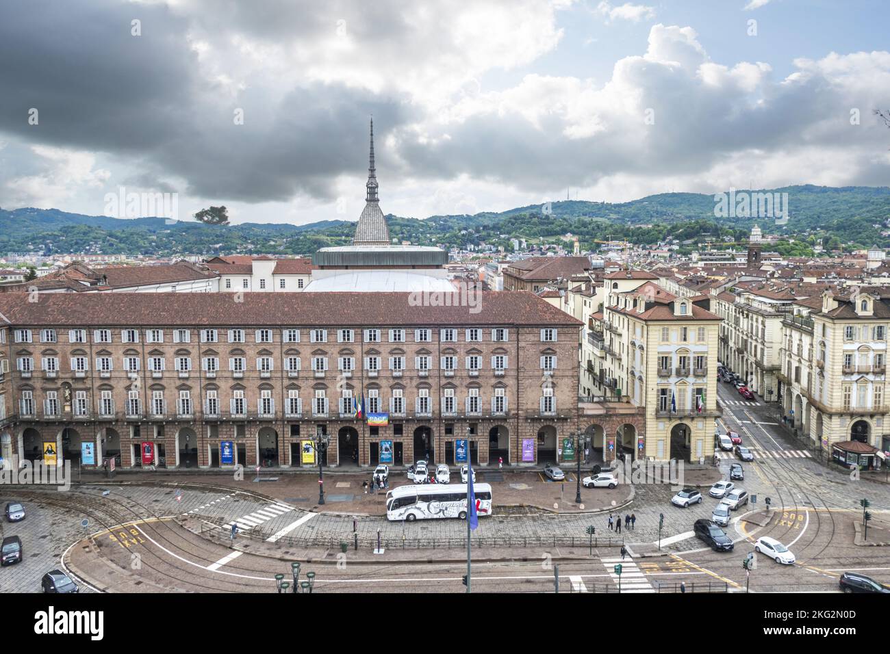 Aerial view of Castello Square in Turin Stock Photo - Alamy