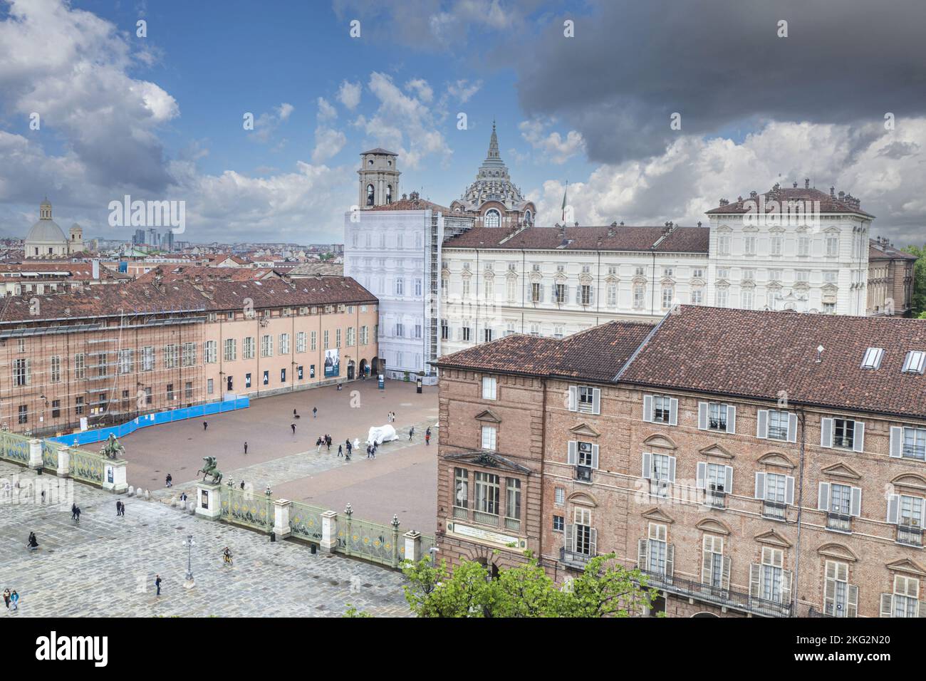 Aerial view of Castello Square in Turin Stock Photo - Alamy