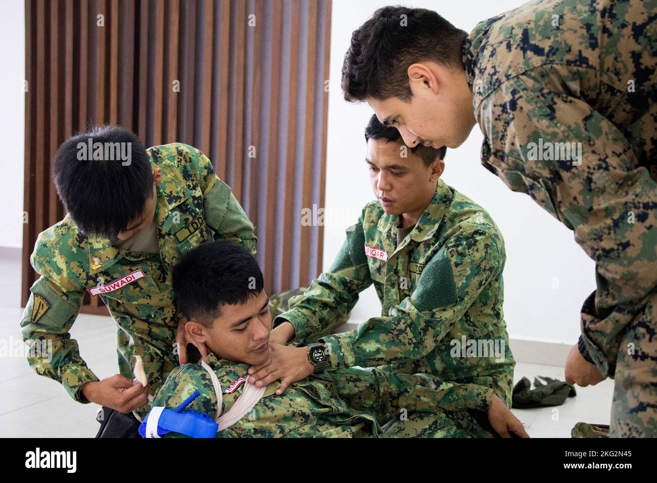U.S. Navy Hospital Corpsman 2nd Class Alexander Flores with the 11th ...