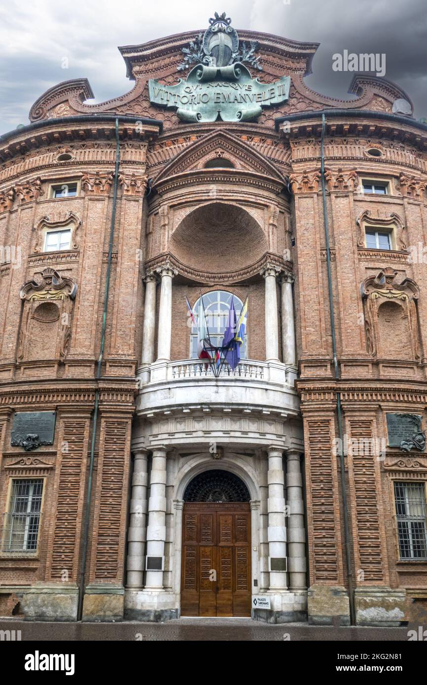 Turin, Italy - 05-06-2022: The beautiful Carignano Palace in Turin ...