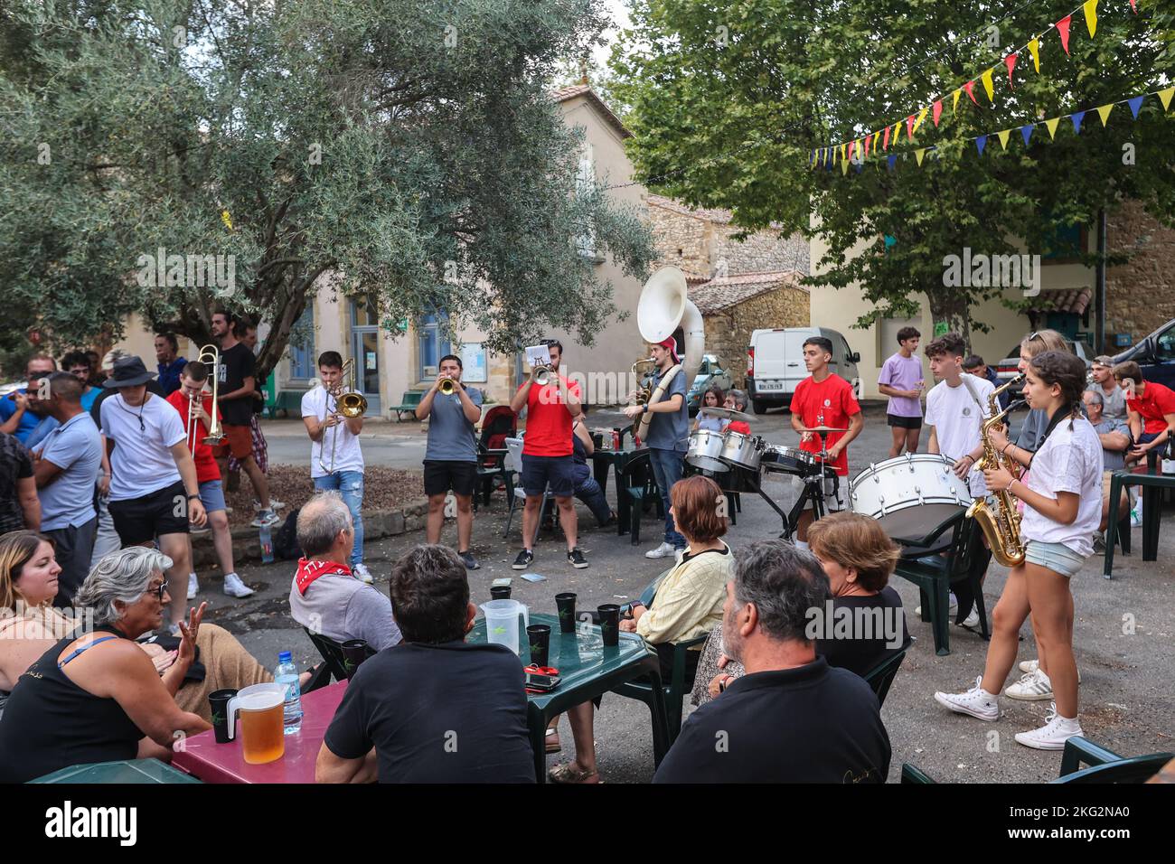 Music,and,food,drink,at,Local,village,festival,fete,Serres,Aude ...