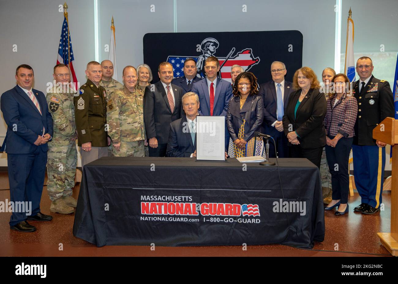 HANSCOM AIR FORCE BASE, Mass. -- Massachusetts Governor Charlie Baker ...