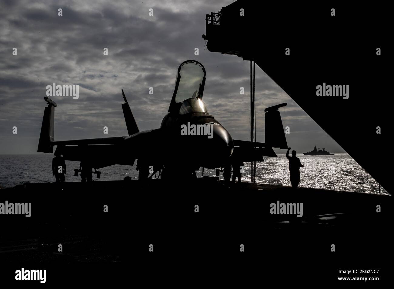 An F/A-18E Super Hornet, attached to the "Golden Warriors" of Strike ...