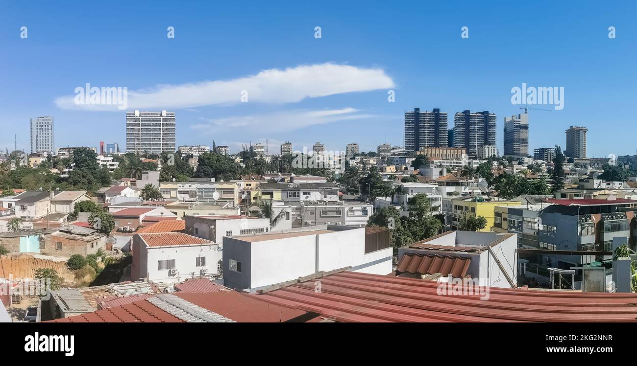 Luanda Angola - 11 06 2022: Panoramic view at the Maianga and Alvalade ...