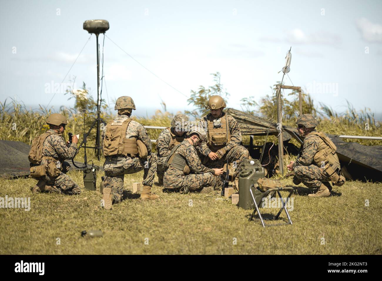 U.S. Marines assigned to 5th Air Naval Gunfire Liaison Company and 3rd ...