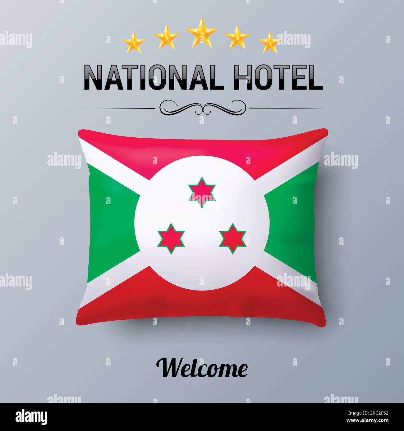 Realistic Pillow and Flag of Burundi as Symbol National Hotel. Flag ...