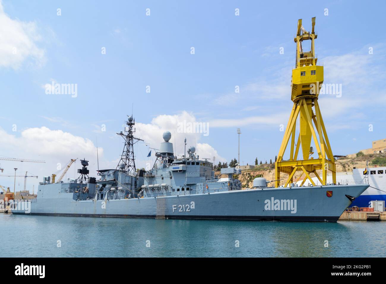 Paola, Malta - June 10th 2016: The German Navy Bremen class frigate FGS ...