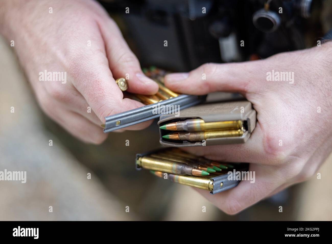 U.S. Marine Lance Cpl. Jesse White, an armorer with the Marine Corps ...
