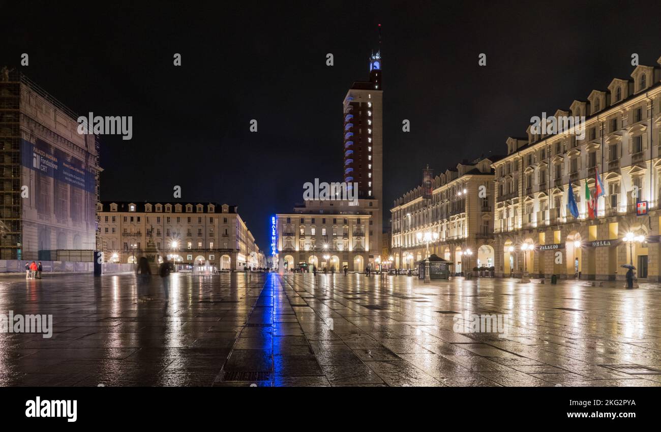 Turin, Italy - 05-06-2022: The beautiful Castle Square in Turin ...