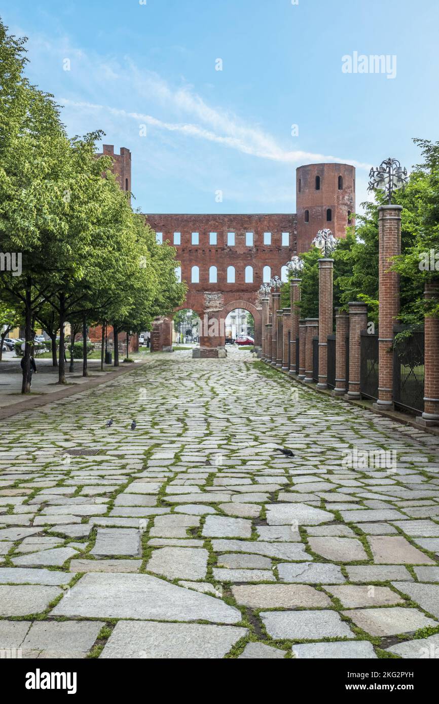 Turin, Italy - 05-06-2022: The beautiful Porta Palatina from Roman ...
