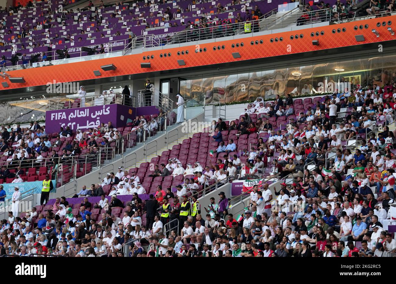 Empty seats in the stands during the FIFA World Cup Group B match at ...