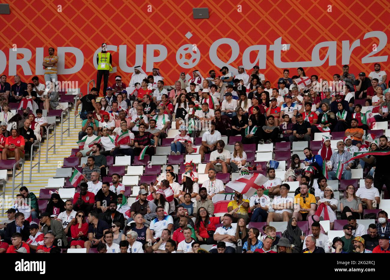Empty seats in the stands during the FIFA World Cup Group B match at ...