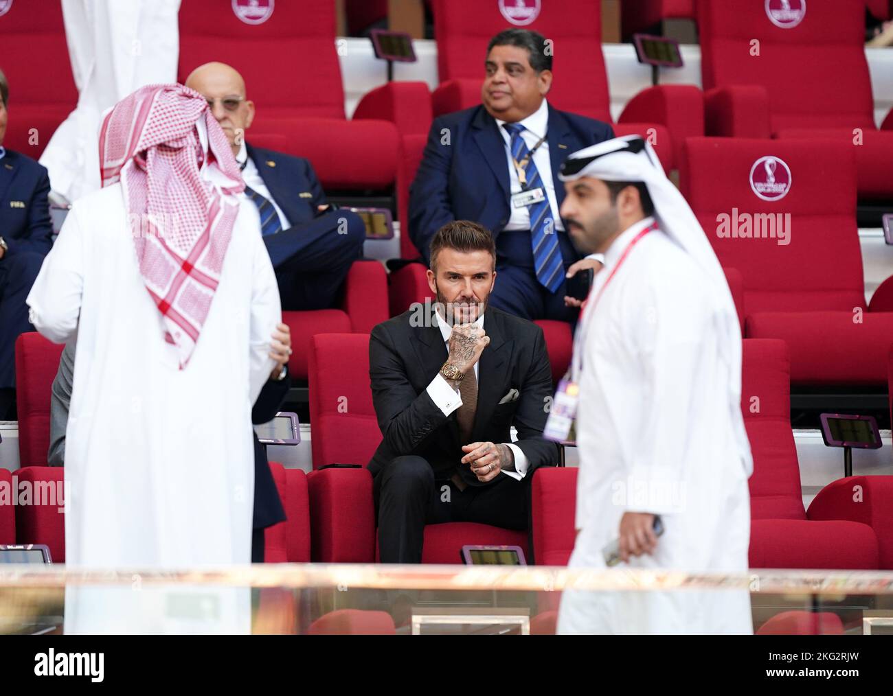 David Beckham in the stands during the FIFA World Cup Group B match at ...