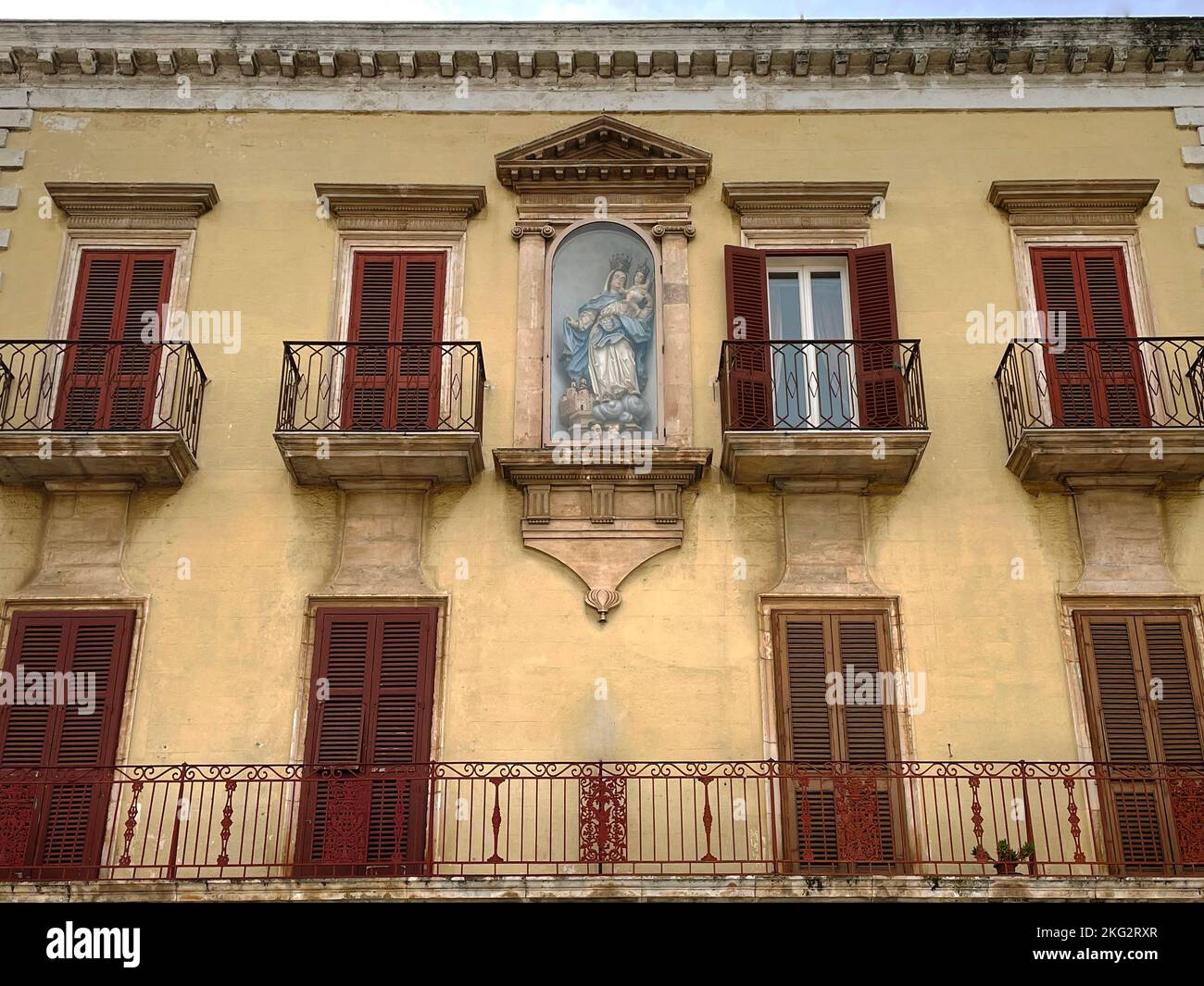 Fasano, Italy. Exterior view of Palazzo Gaito in Piazza Ciaia, with a ...
