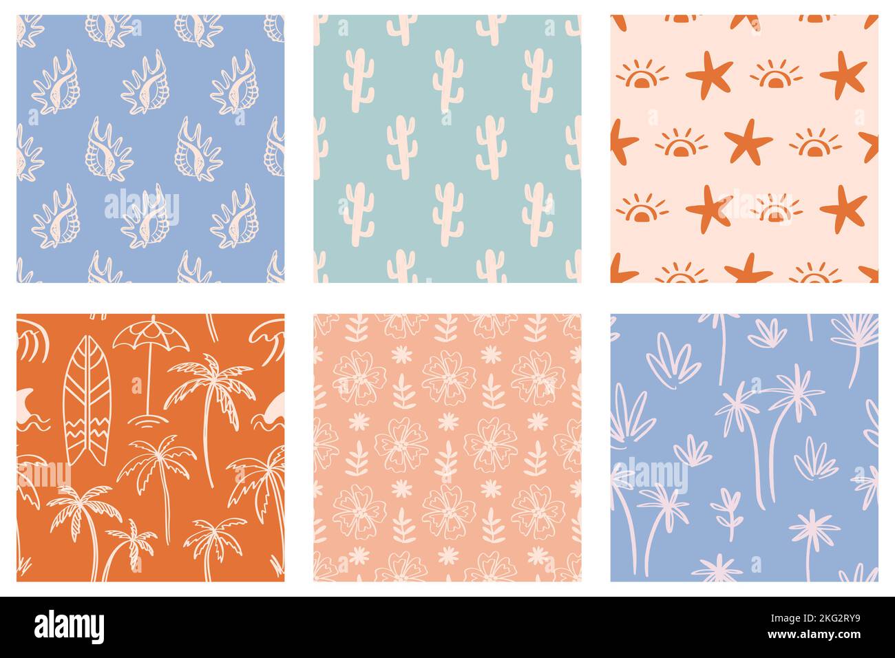 Beach simple boho seamless pattern set Stock Vector Image & Art - Alamy