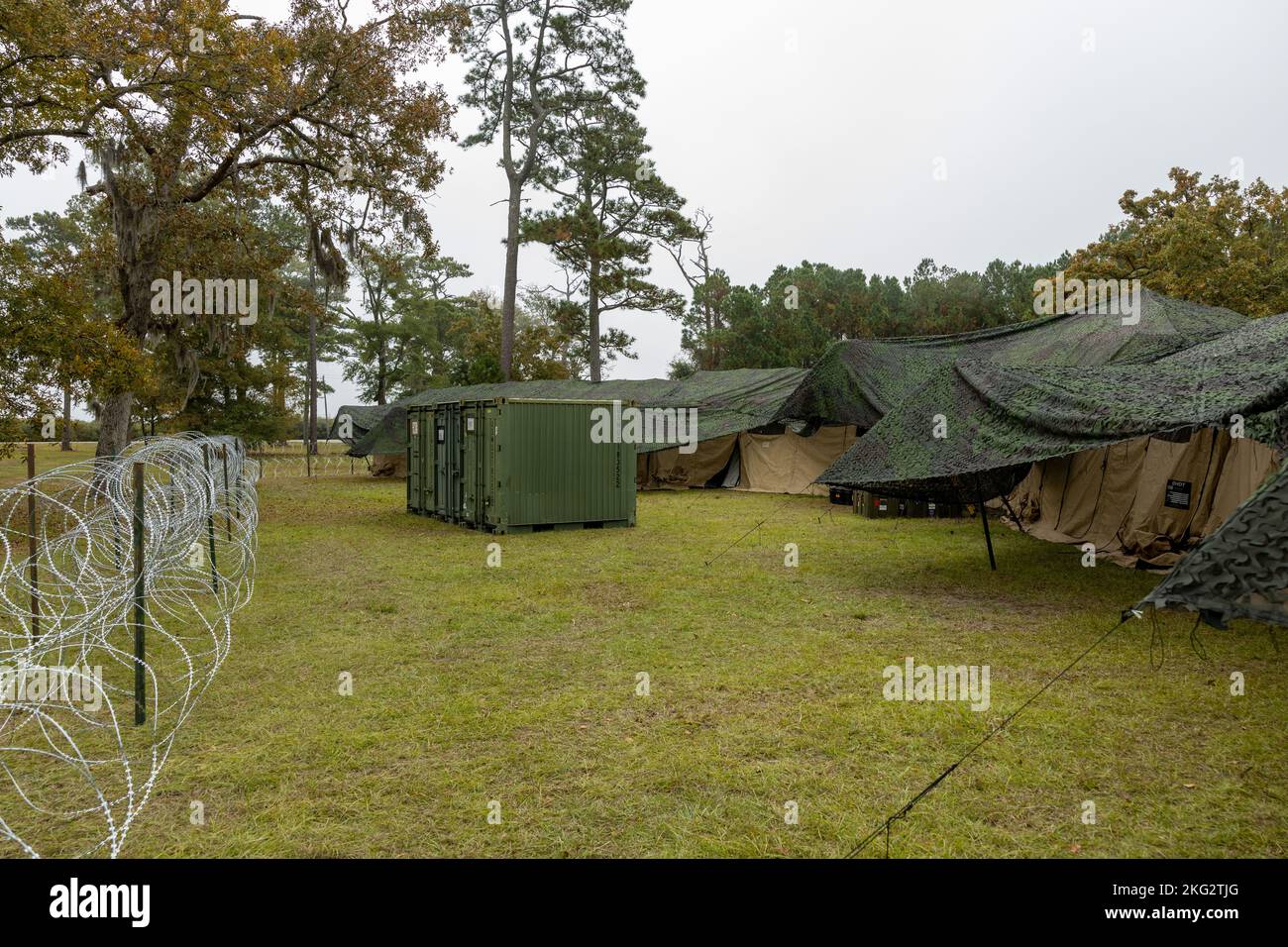 A system of tents was set up for 2nd Marine Logistics Group command ...