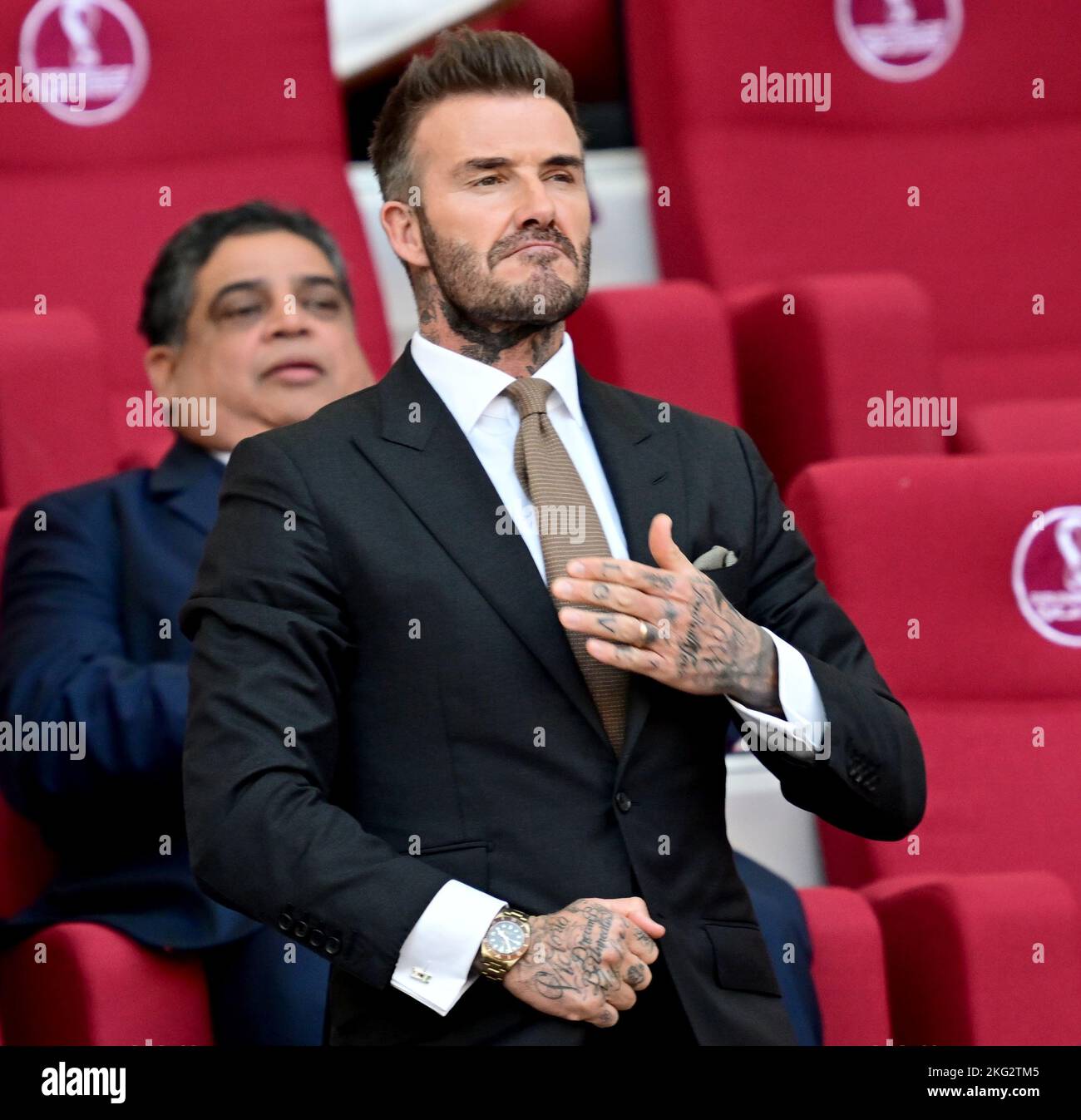 David Beckham in the stands before the FIFA World Cup Group B football ...