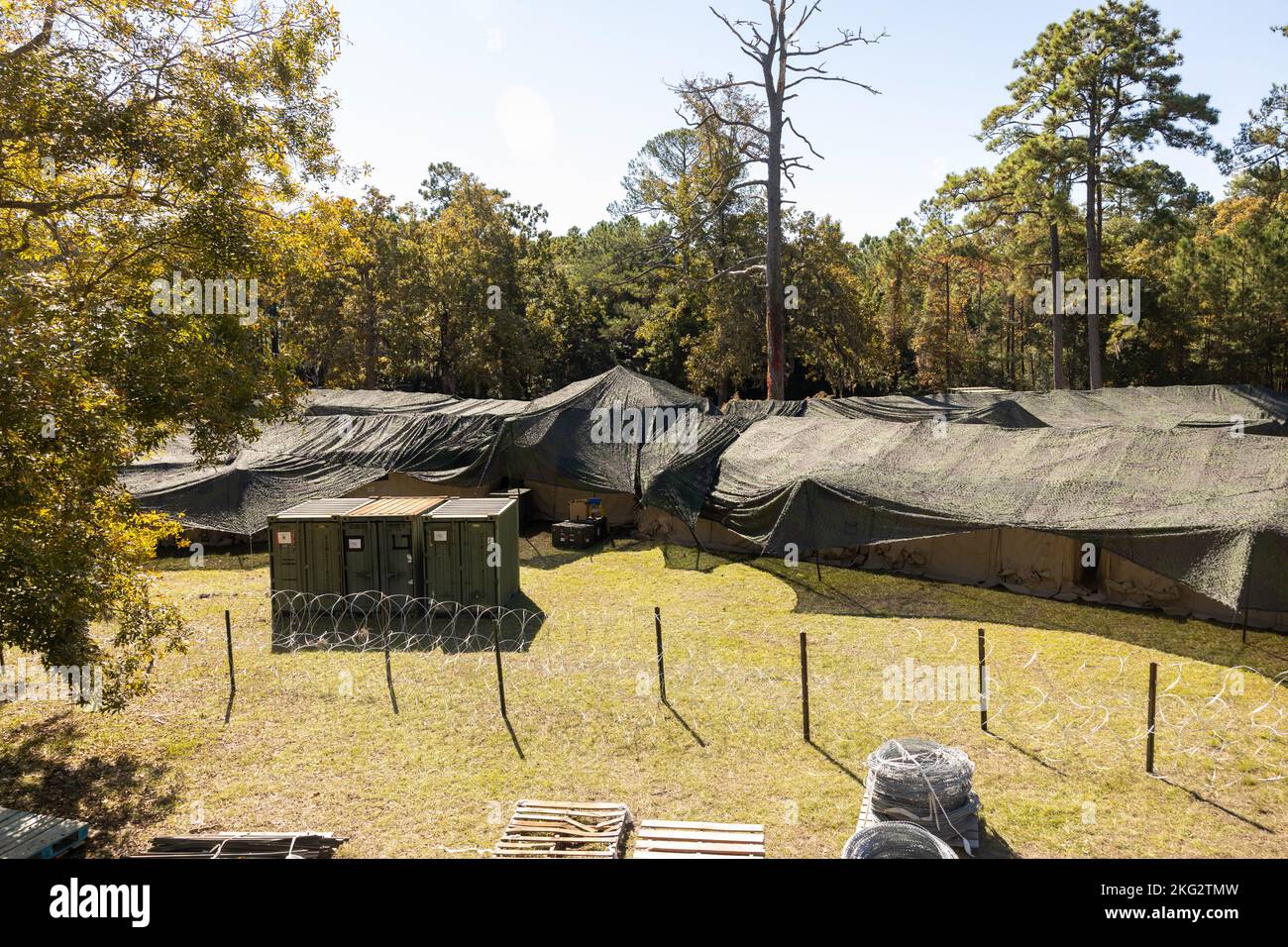 A system of tents was set up for 2nd Marine Logistics Group command ...
