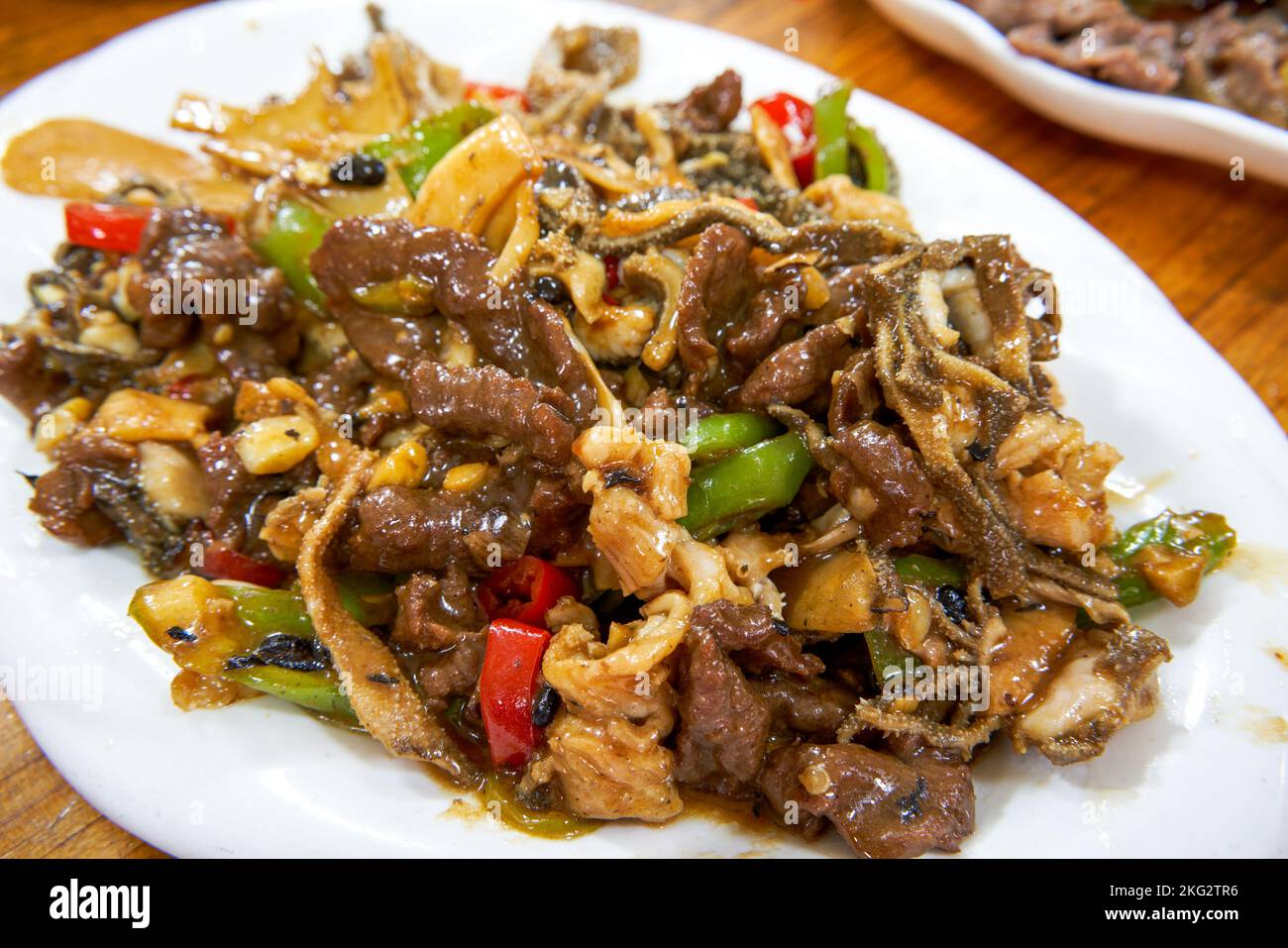 A delicious Chinese dish, stir-fried beef offal Stock Photo - Alamy