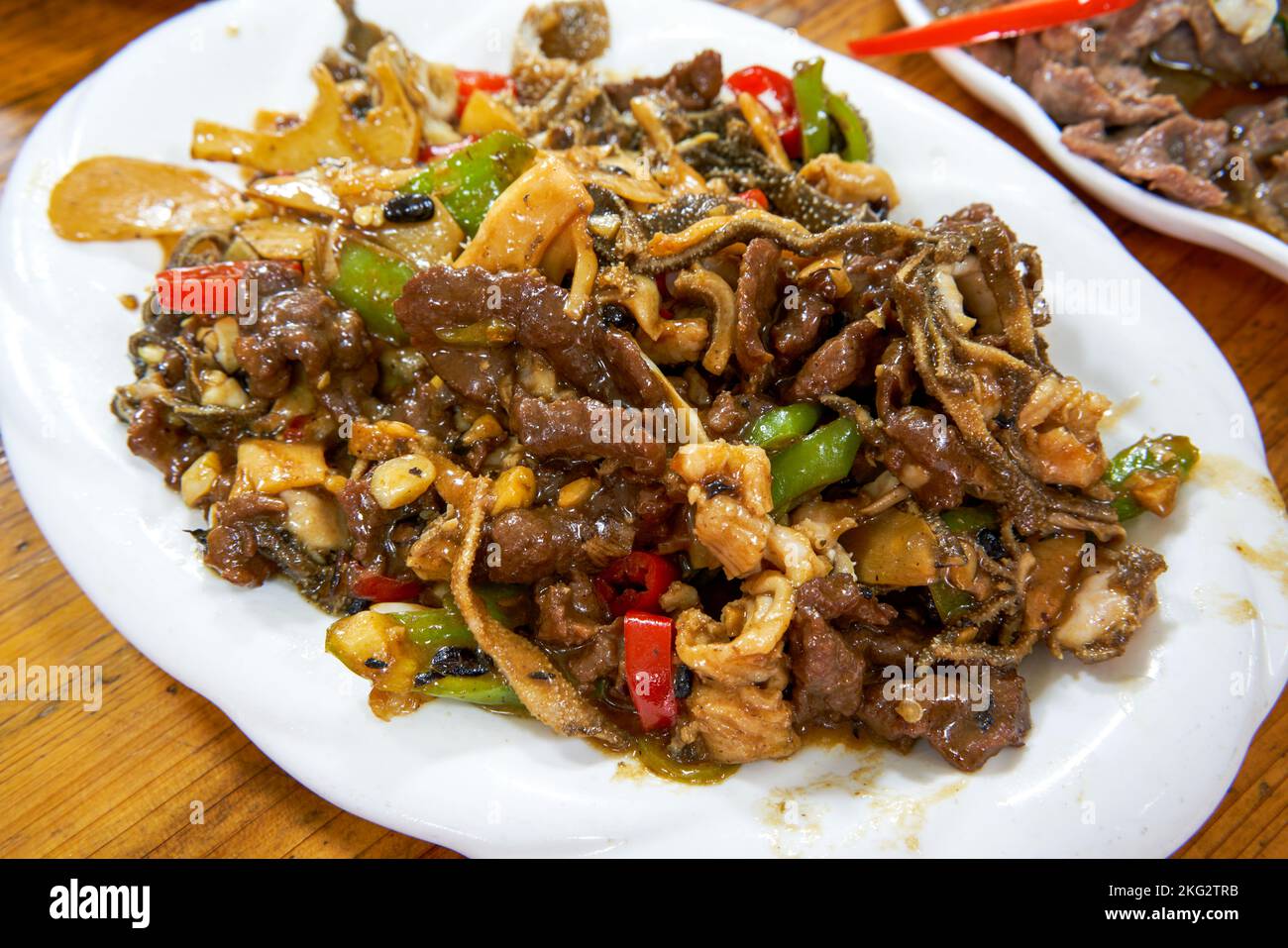 A delicious Chinese dish, stir-fried beef offal Stock Photo - Alamy
