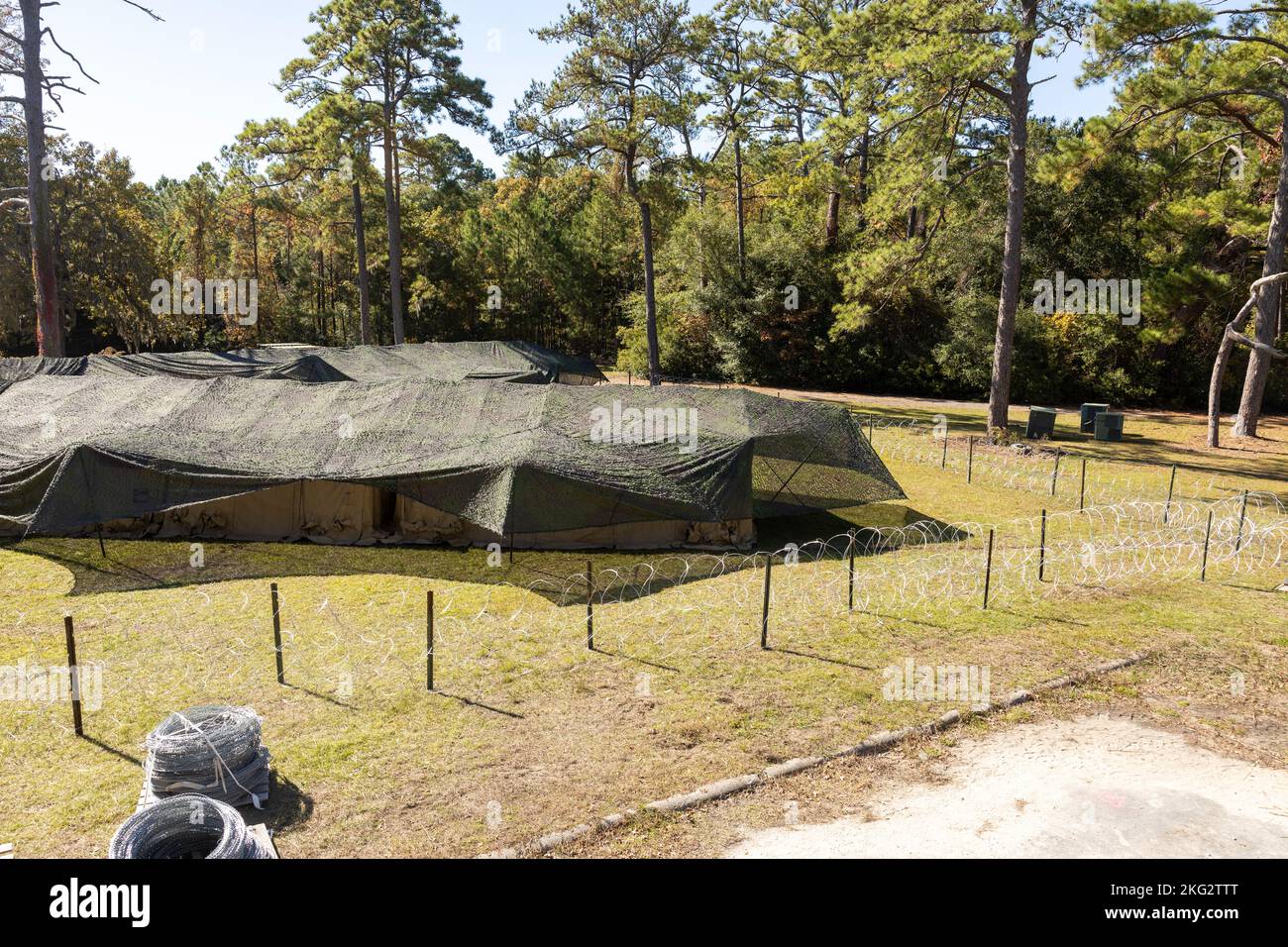 A system of tents was set up for 2nd Marine Logistics Group command ...