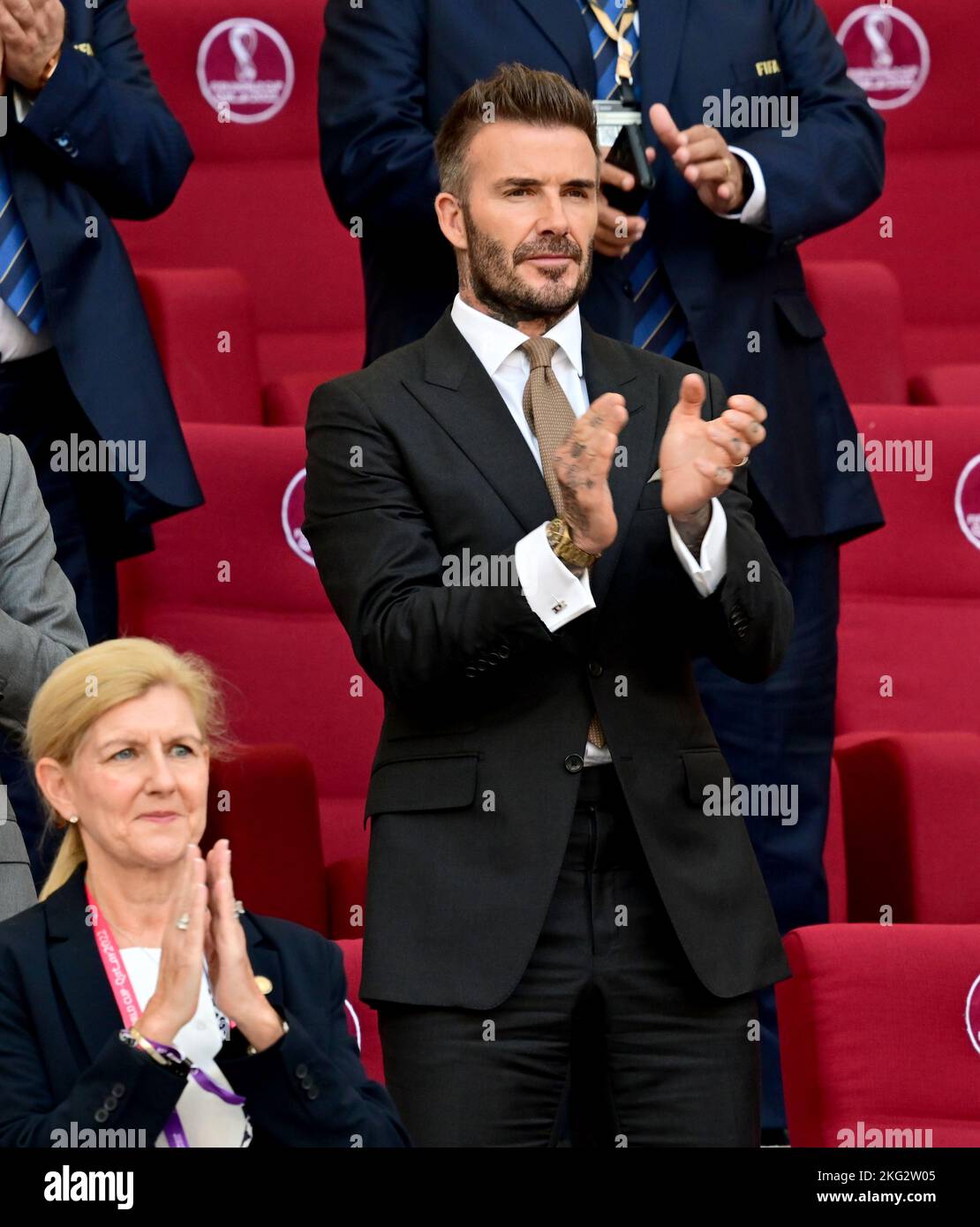 Doha, Qatar. 21st Nov, 2022. David Beckham in the stands before the ...