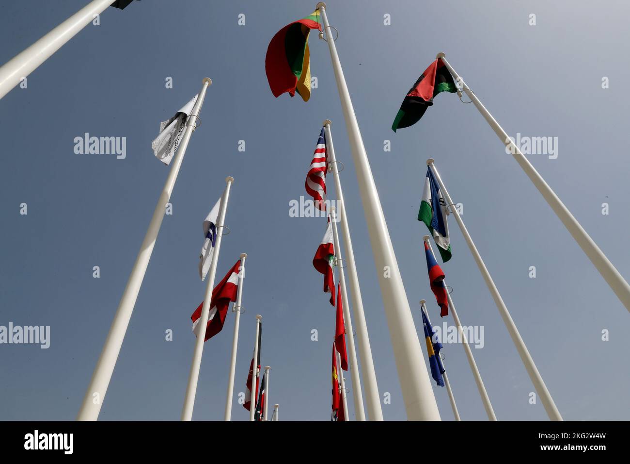 Flags of the various countries represented in the Dubai Expo 2020 ...